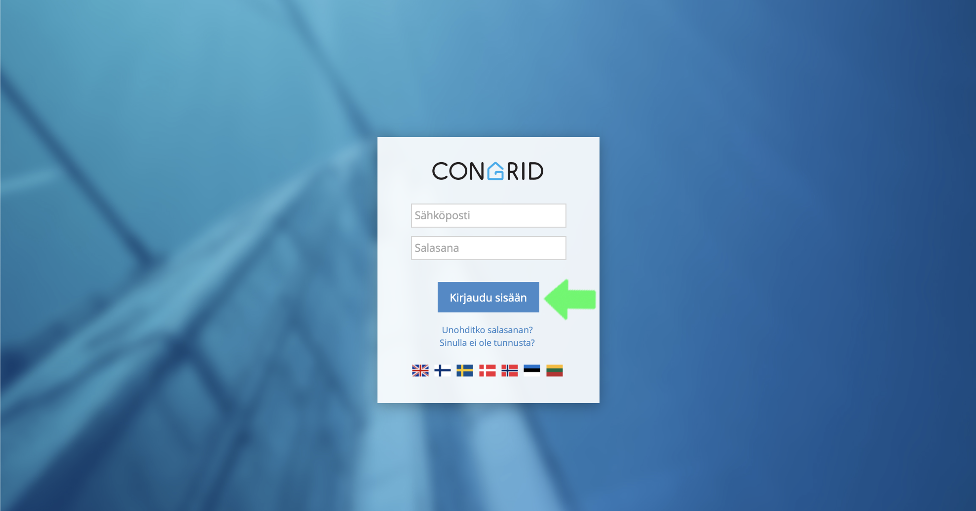 Kirjautuminen Live-palveluun – Congrid tukiportaali